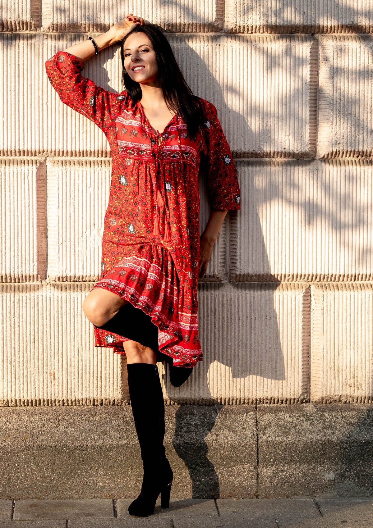 Melly Red Chili Midi Dress – My Flower Dress